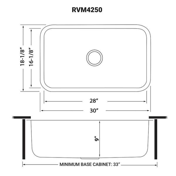 Ruvati 30 Single Bowl Undermount 16 Gauge Stainless Steel 52 OFF