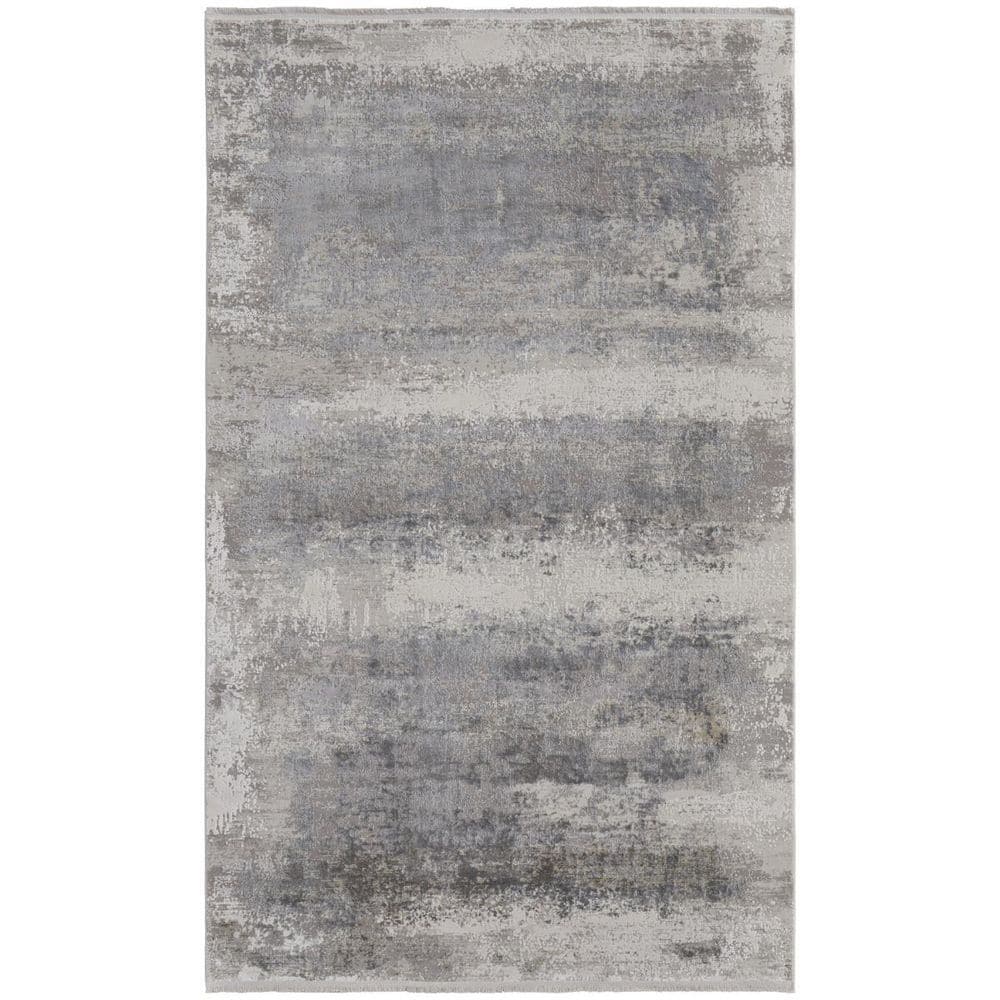 HomeRoots Gray Abstract 13 ft. x 20 ft. Area Rug 2000566009 - The Home ...