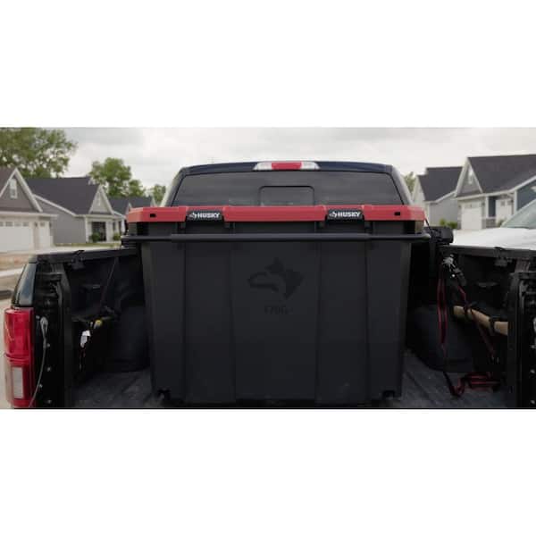 Husky 170 Gal. Pro Grip Storage Tote in Black with Red Lid 999-170G ...