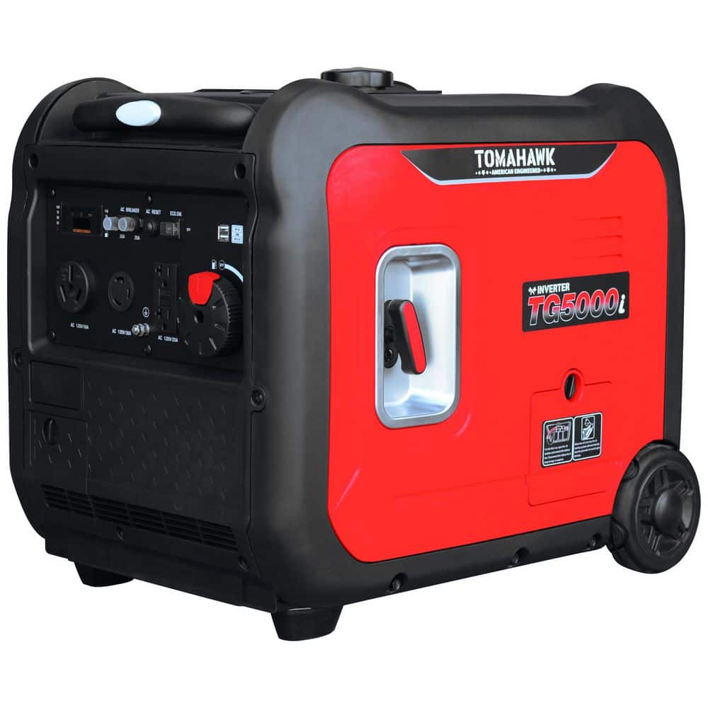 Tomahawk Power 5,500-Watt Electric Start Gasoline Powered Inverter ...