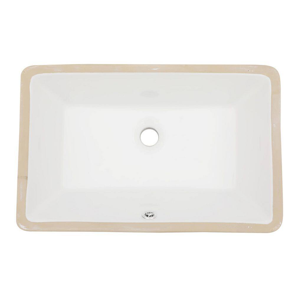 Timussi 21 in. Undermount Rectangular Bathroom Sink with Overflow in ...
