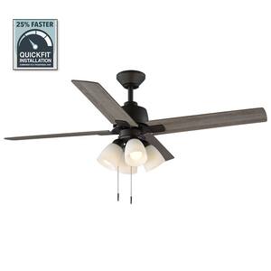 Hampton Bay Devron 52 in. LED Indoor Oil-Rubbed Bronze Ceiling Fan with ...