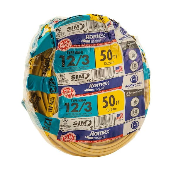 Buy 50 ft. 12/3 Solid Romex SIMpull CU NM-B W/G Wire Online at Lowest Price in India. 202316449