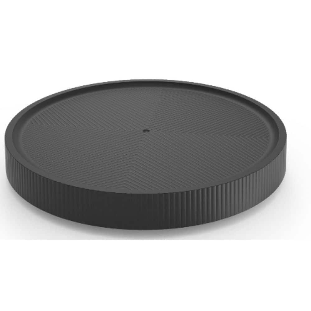 Keter 14 in. Black Resin Circular Planter Caddy With Wheels 273080 ...