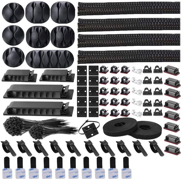 Lukyamzn Cable Management Organizer Kit 311-Piece with 4 Cable Sleeve ...