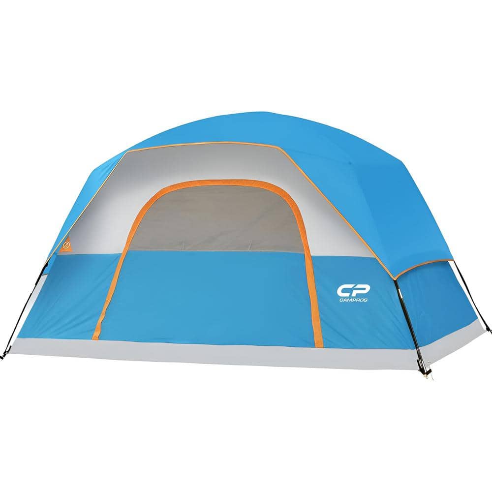 Sky Blue 8-Person Camping Tents, Waterproof Windproof Family Dome Tent ...