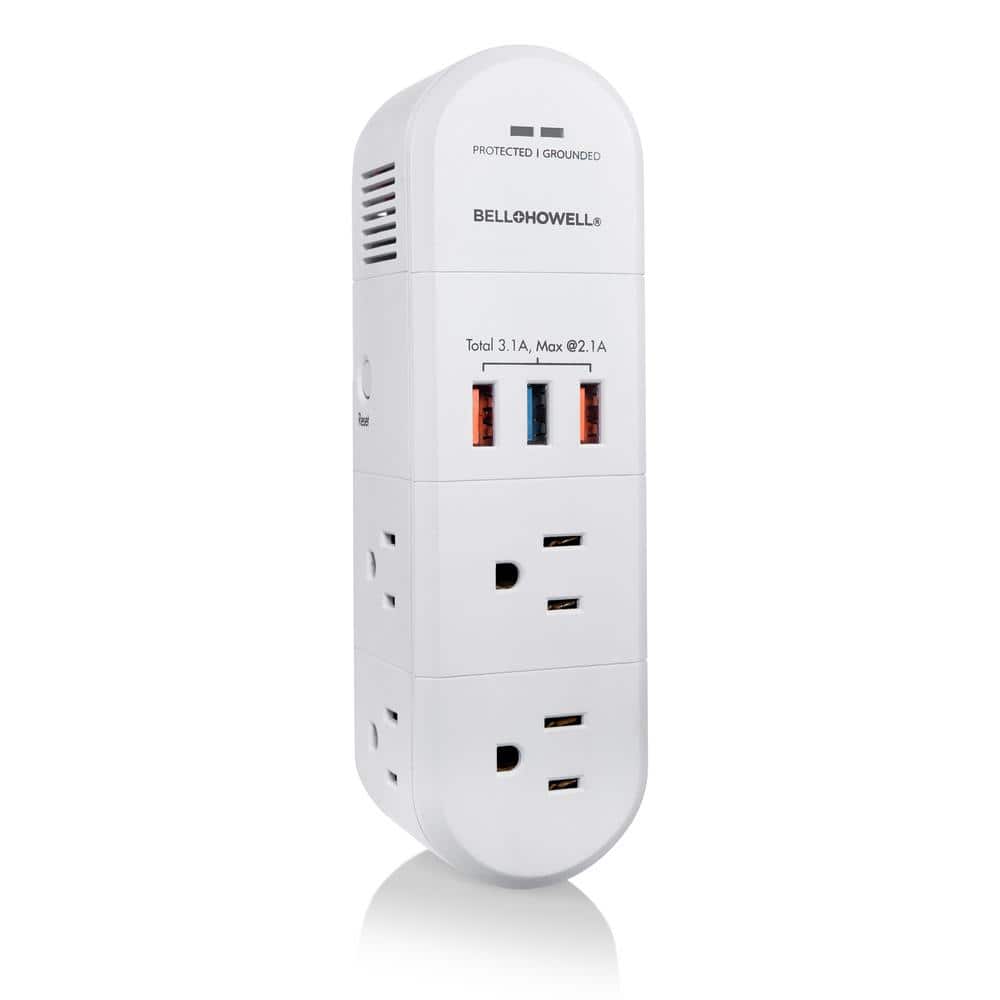 Bell + Howell Swivel Power 180-Degree Swiveling Design 6-Outlets & 3 ...