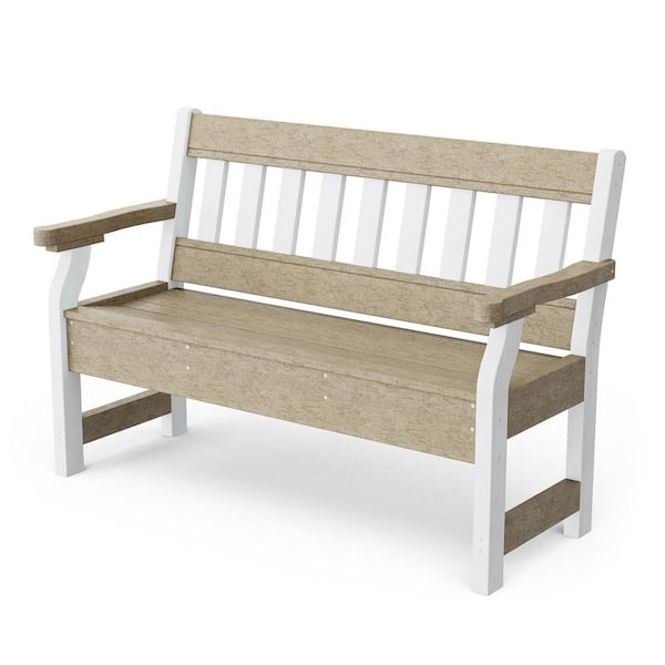 Wildridge Heritage Weathered Wood and White HDPE Plastic Outdoor Garden ...