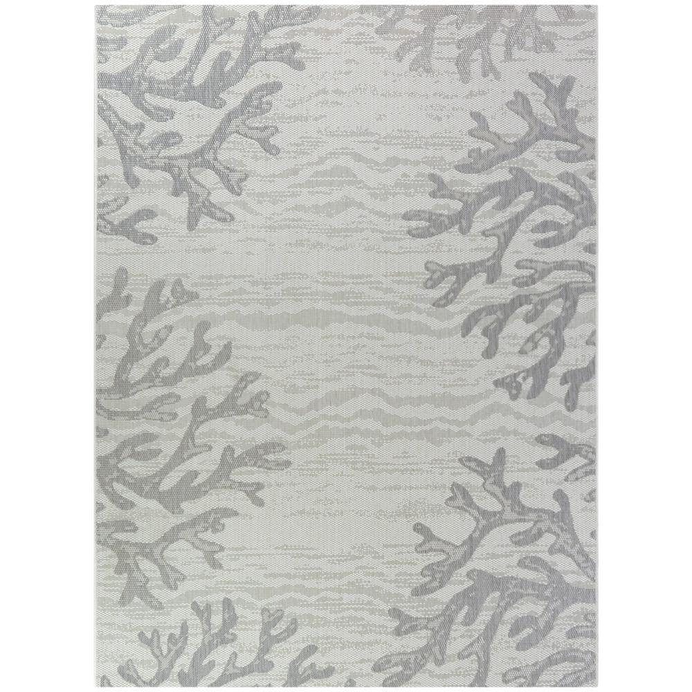 BALTA Rivera White 8 ft. x 10 ft. Coastal Coral Indoor/Outdoor Area Rug ...