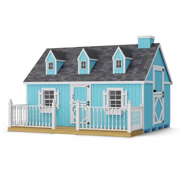 Little Cottage Co. 8 ft. x 12 ft. Cape Cod Outdoor Wood Playhouse with ...