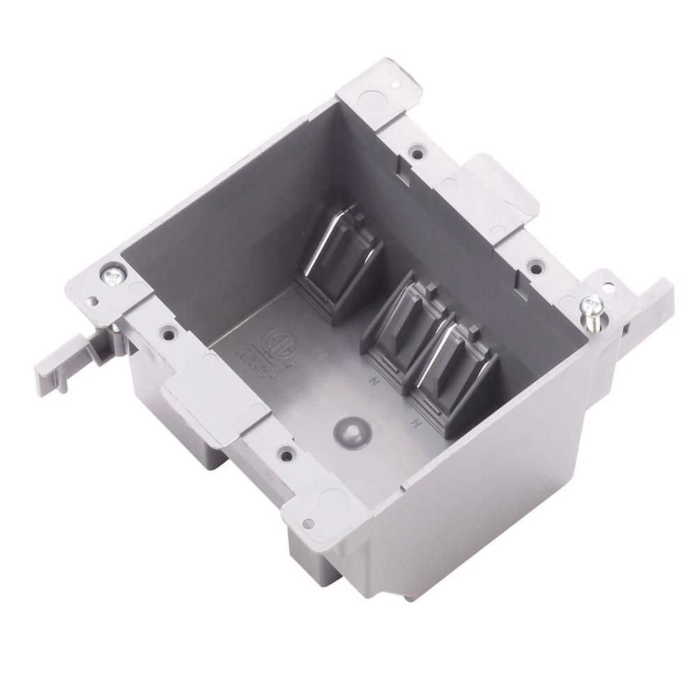 RUN BISON 2-Gang 25 cu. in. PVC Old Work Electrical Outlet Box (50-Case ...