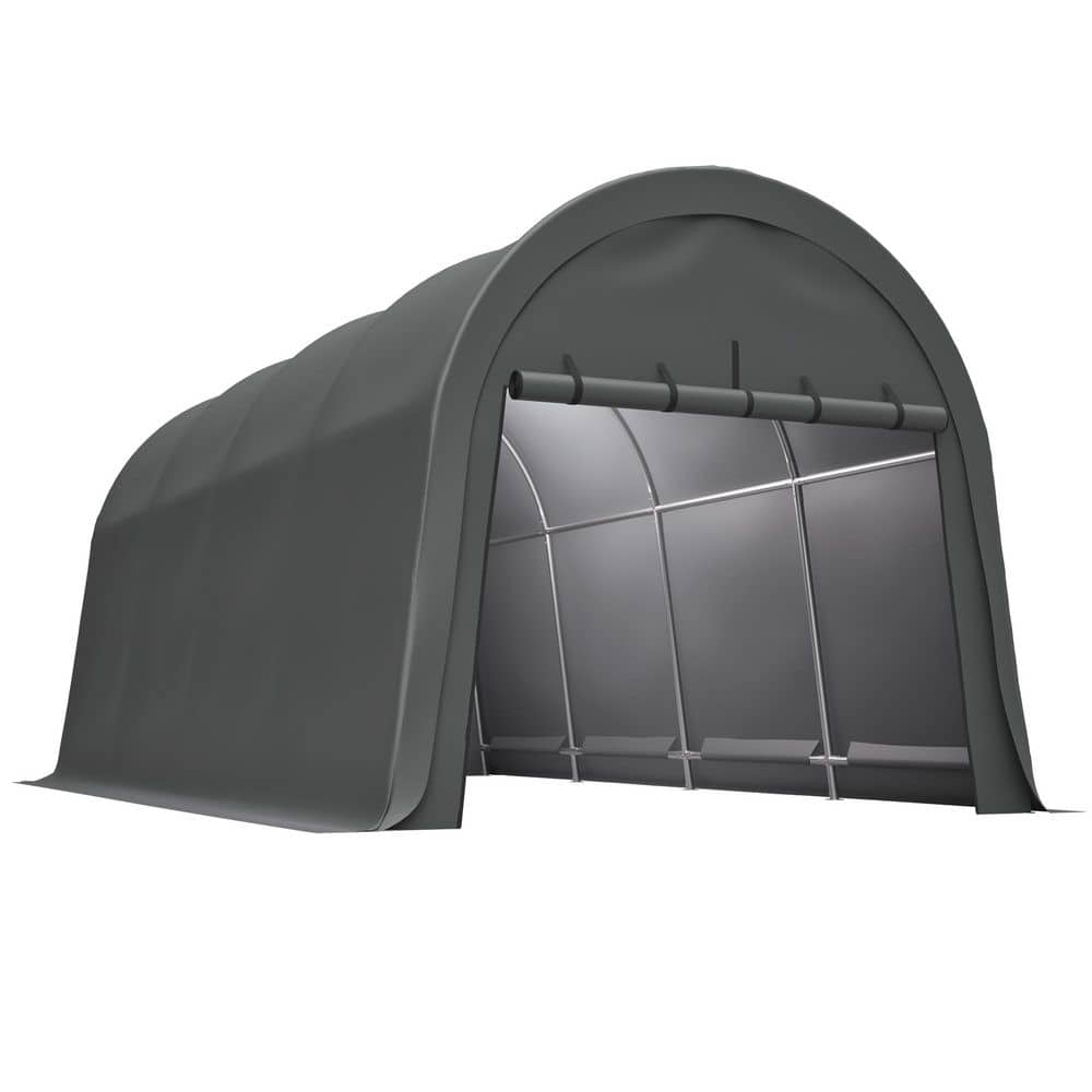 Hohuqeri 10 ft. W x 20 ft. D Outdoor Gray Roof Canopy Tent with Roll-up ...