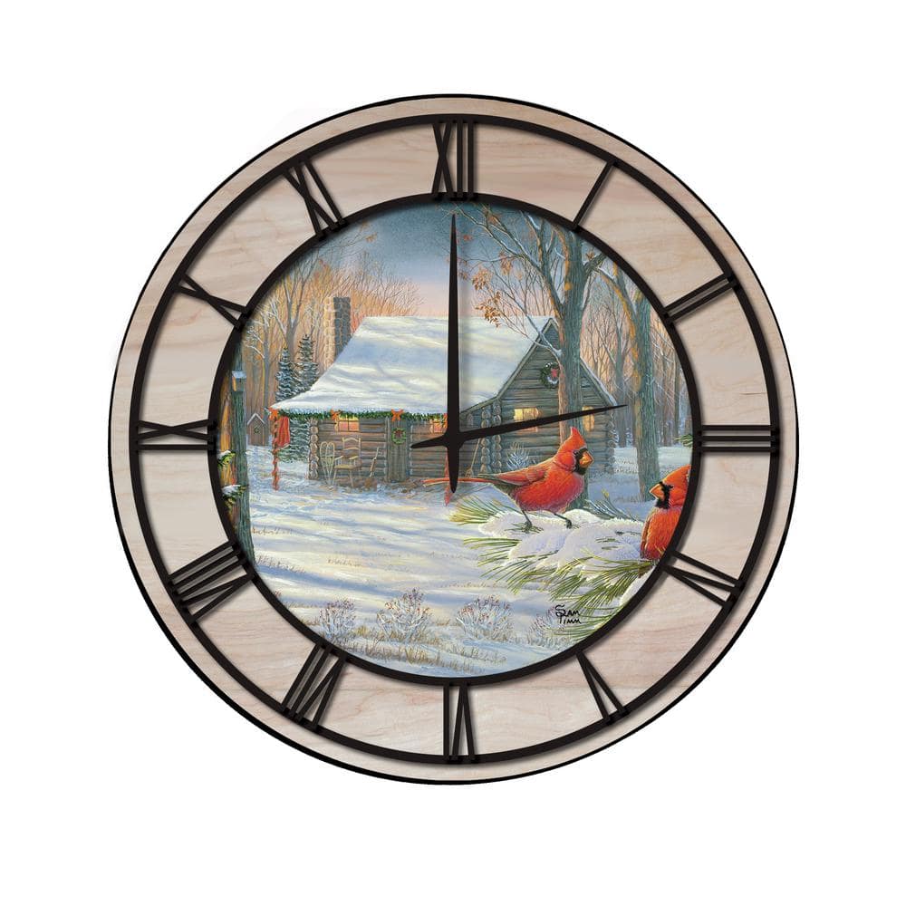 "Cozy Winter Cabin" Woodgrain Accent and Black Numbers Imaged Wall ...