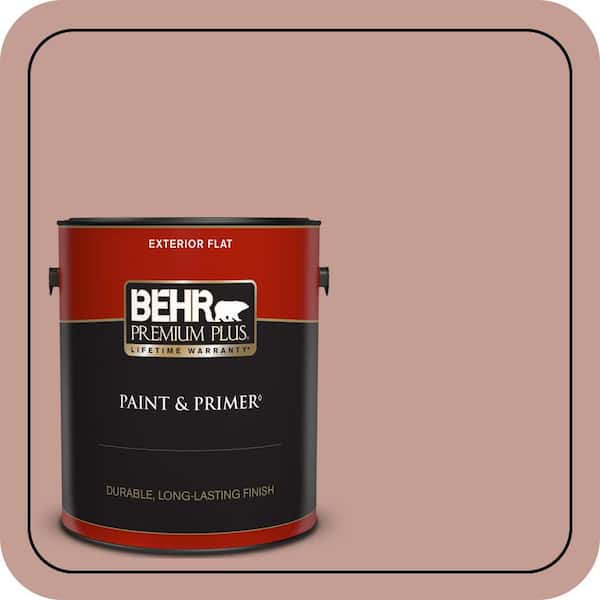 BEHR PREMIUM PLUS 1 gal. #S170-4 Retro Pink Flat Exterior Paint ...