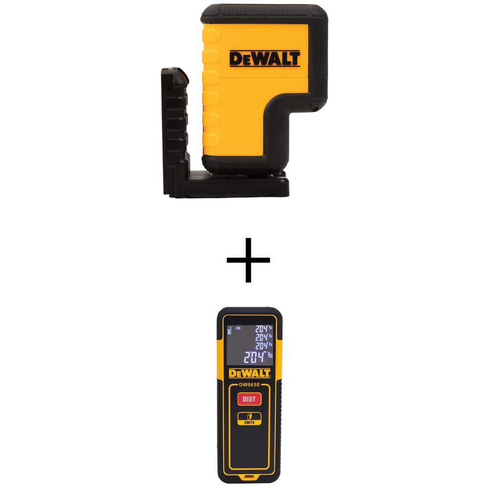 DEWALT 120 ft. Green Self-Leveling 3-Spot Laser Level Kit and 65 ft ...