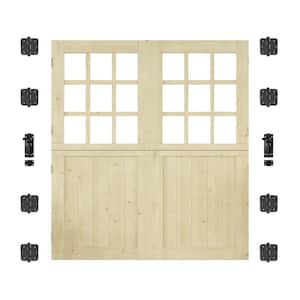 ARK DESIGN 64 in. x 80 in. Solid Pine Universal 4-Lite Clear Glass and ...