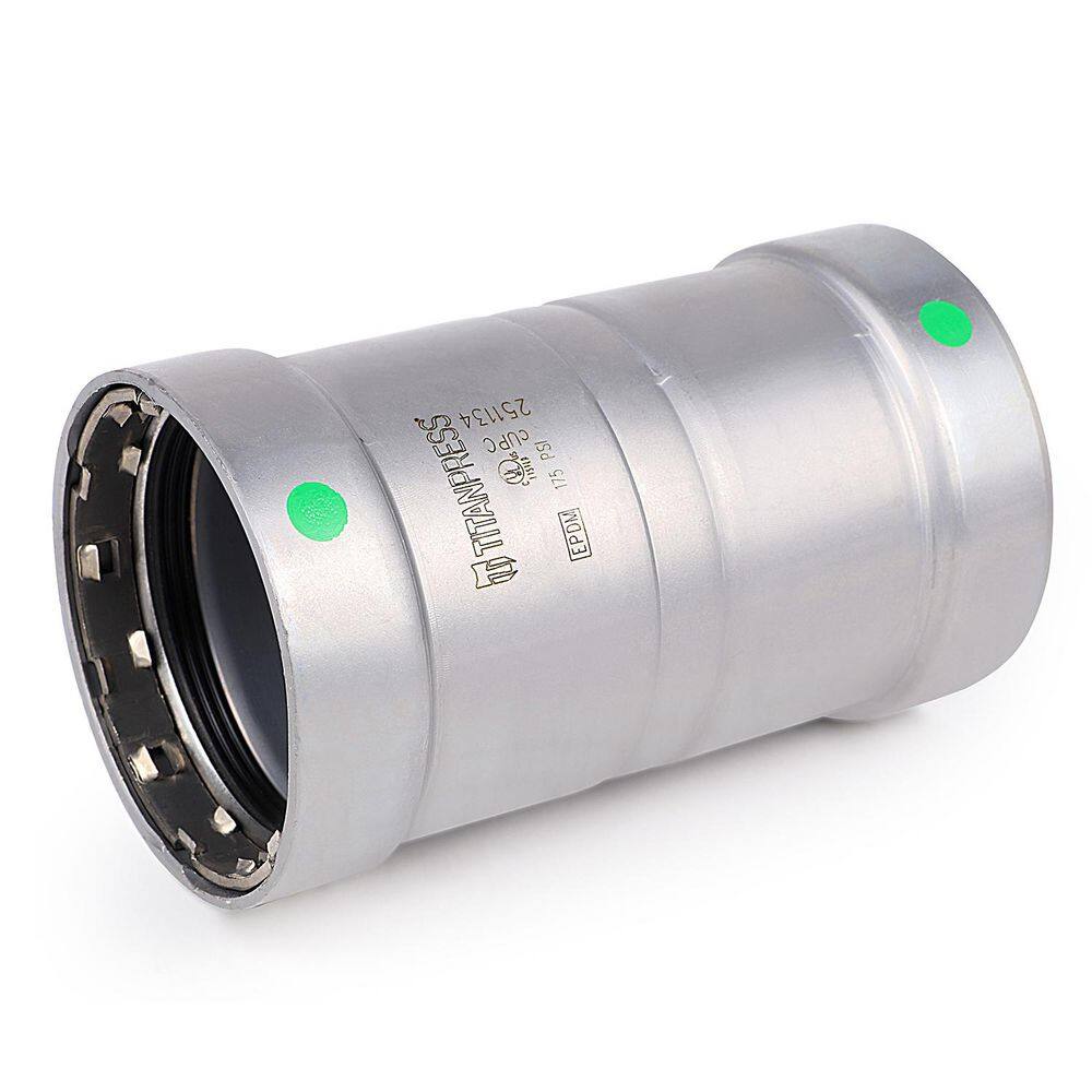 T TITANPRESS 1-1/4 in. Carbon Steel Press Coupling No Stop EPDM ...