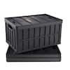 VEVOR Collapsible Storage Bins with Lids 65L Folding Plastic Stackable ...