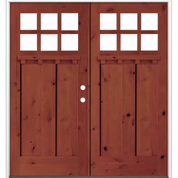 Krosswood Doors 72 in. x 80 in. Knotty Alder Right-Hand/Inswing Double ...