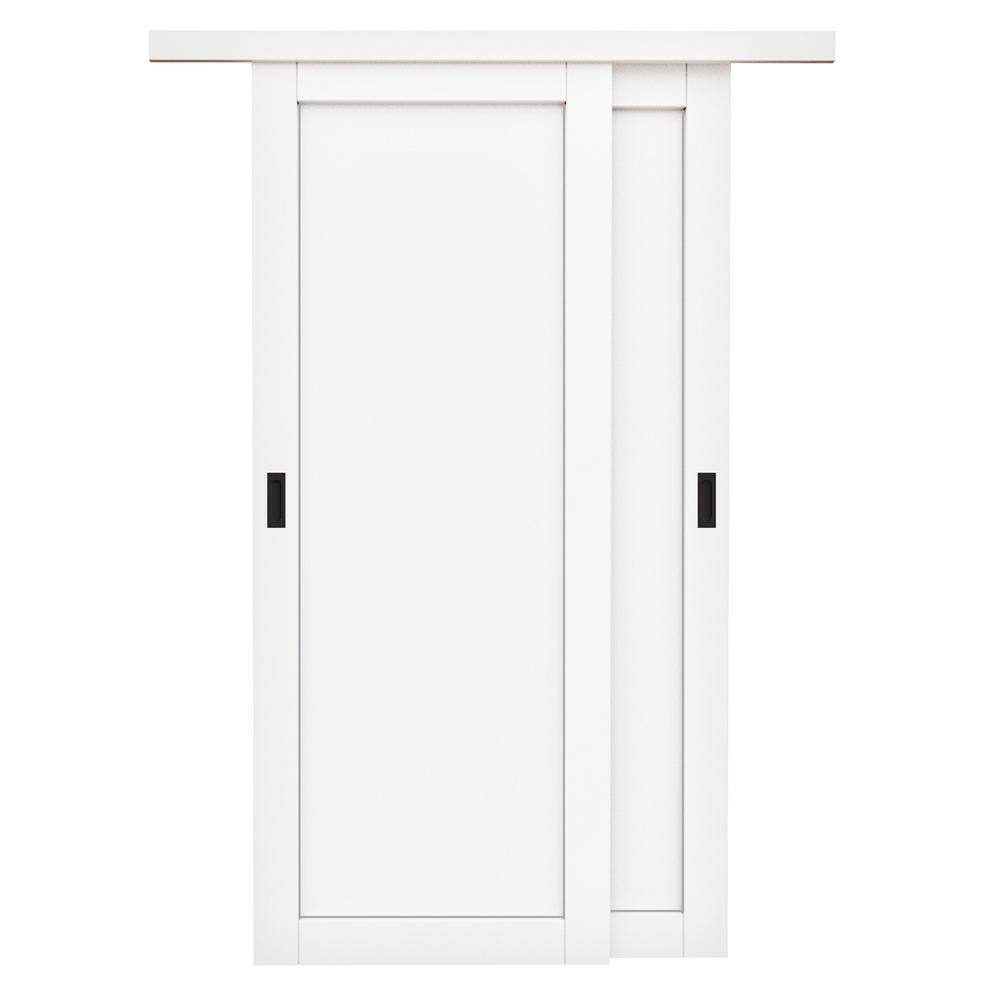 ARK DESIGN 72 in. x 96 in. Paneled 1-Lite White Finished MDF Muti ...