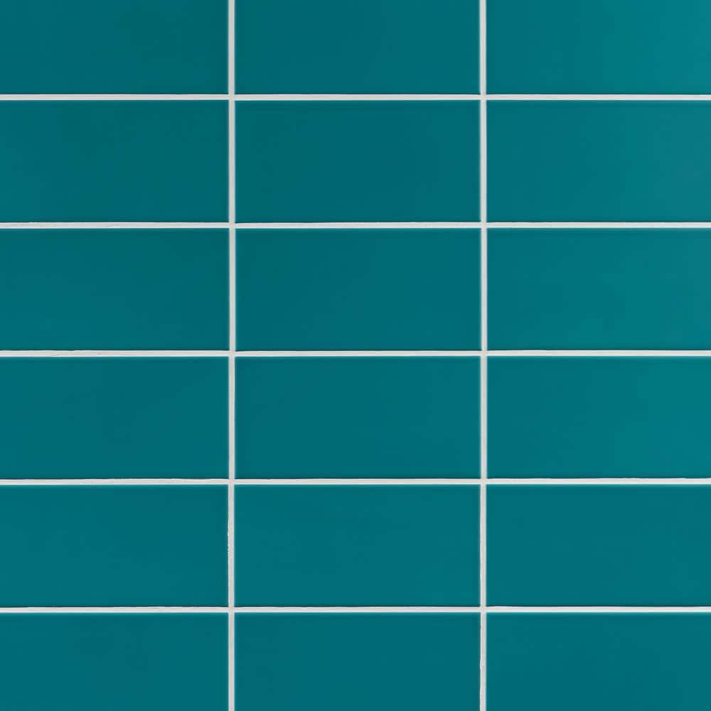 Ivy Hill Tile Stacy Garcia Tori Teal 3.93 in. x 7.85 in. Matte Ceramic ...