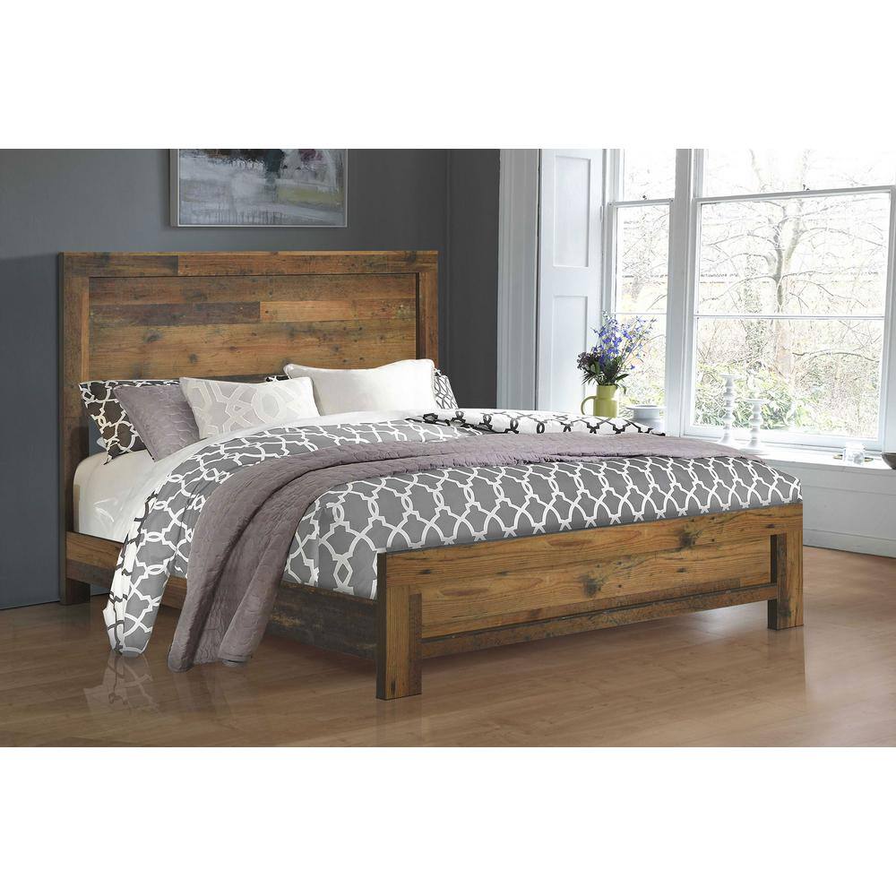 Coaster Sidney Brown Wood Frame Eastern King Panel Bed 223141KE - The ...