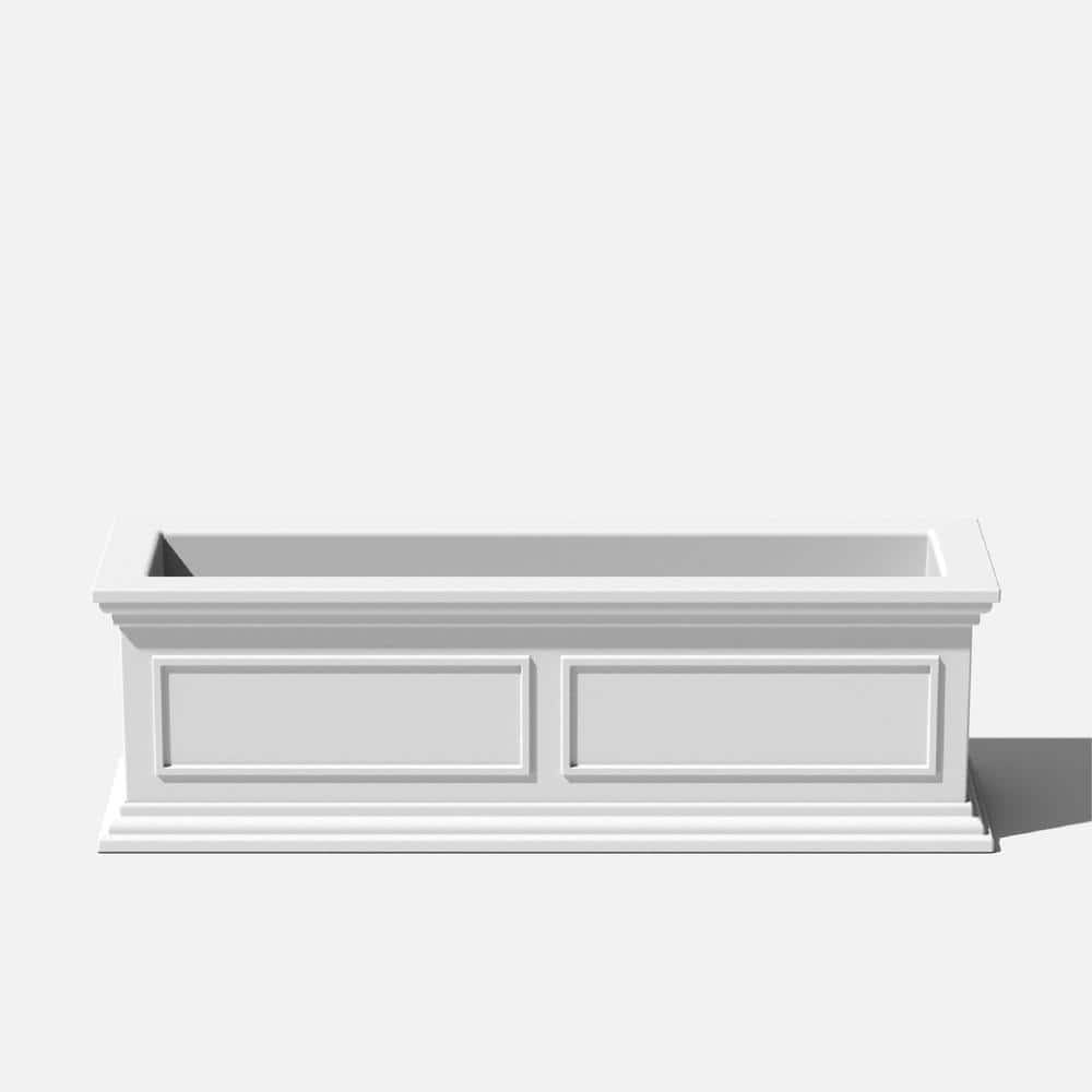 Veradek Brixton Extra Large White Plastic Rectangle Planter Box with ...