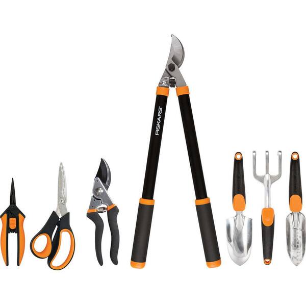 Cisvio 7-Piece Garden Tool Essentials Set with Steel Blades, Bundle ...