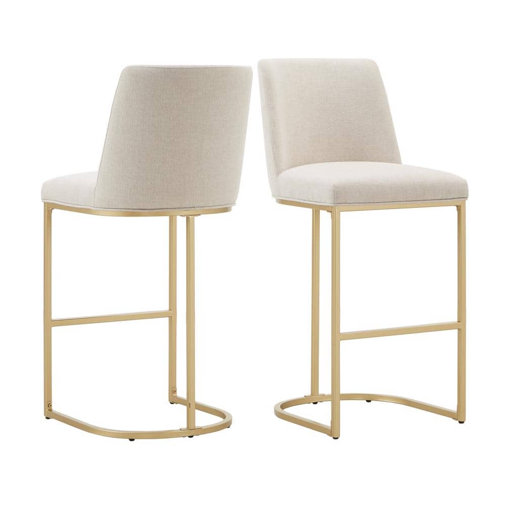 HomeSullivan 29.88 in. Beige Metal Bar Stool (Set Of 2) 40E936-29BEW ...