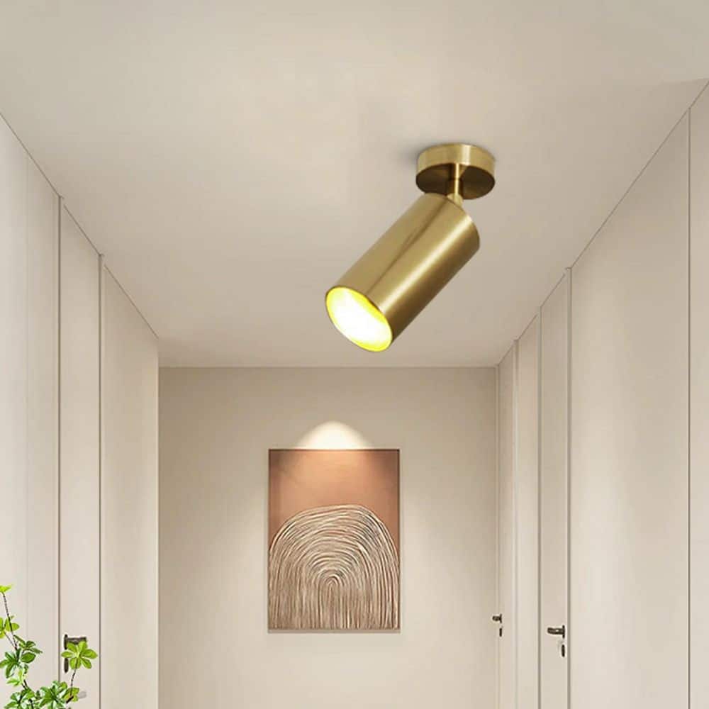 Y'INSP 2.36 In 1 Light Brass Modern Industrial Wall Sconce, Track ...