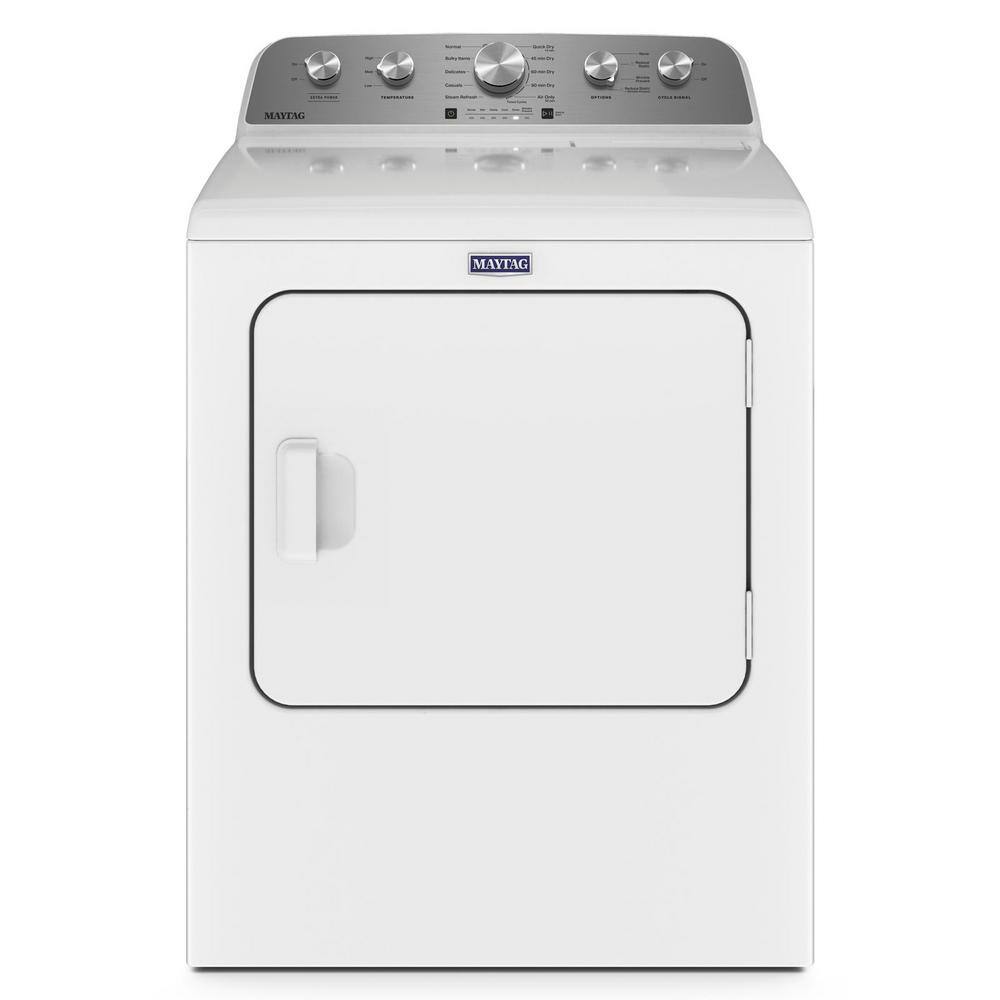 Maytag 7 0 Cu Ft Vented Electric Dryer In White MED5430MW The Home Maytag 7 0 Cu Ft Vented Electric Dryer In White MED5430MW The Home
