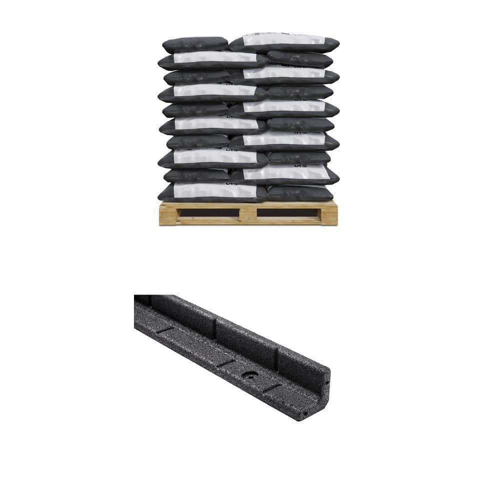 Vigoro 75 cu. ft. Black Recycled Rubber Mulch (50 Bags) and 48 in. x 3 ...