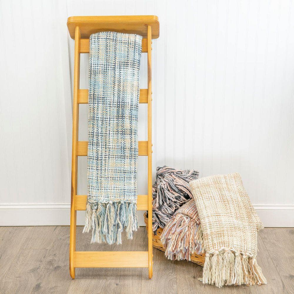 DONNA SHARP Heritage Woven Seascape Blue Acrylic Throw Blanket 70051 ...