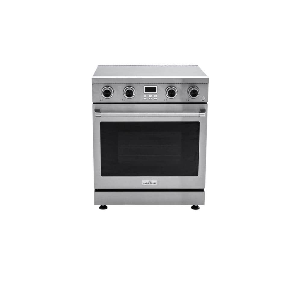 Magic Chef 30 in. 4-Element Slide-In Electric Range in Stainless Steel ...