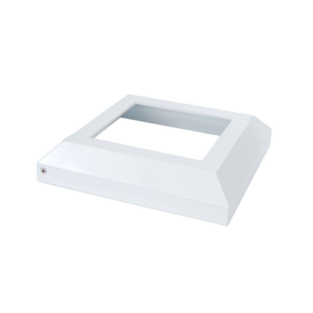Fortress Accents 4 in. x 4 in. White Aluminum Deck Post Base Cover ...