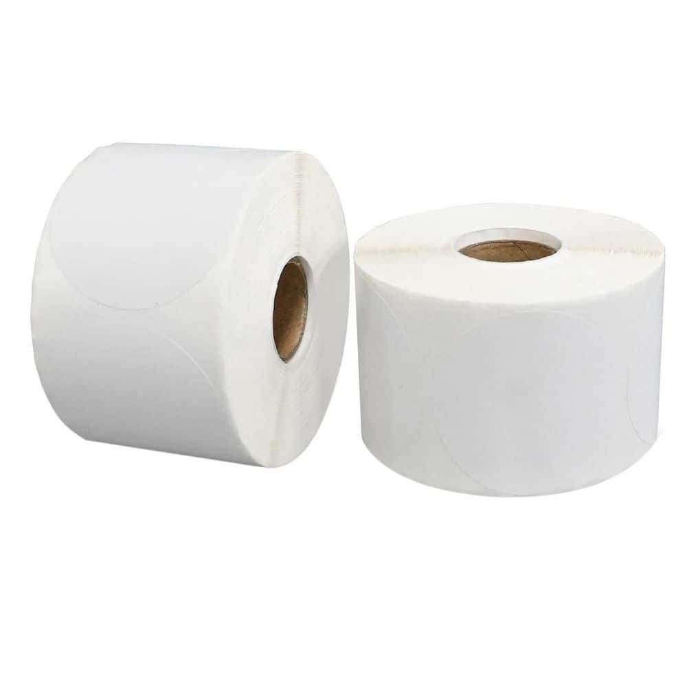 2 Round Thermal Barcode Sticker Labels Self-Adhesive White for Rollo ...