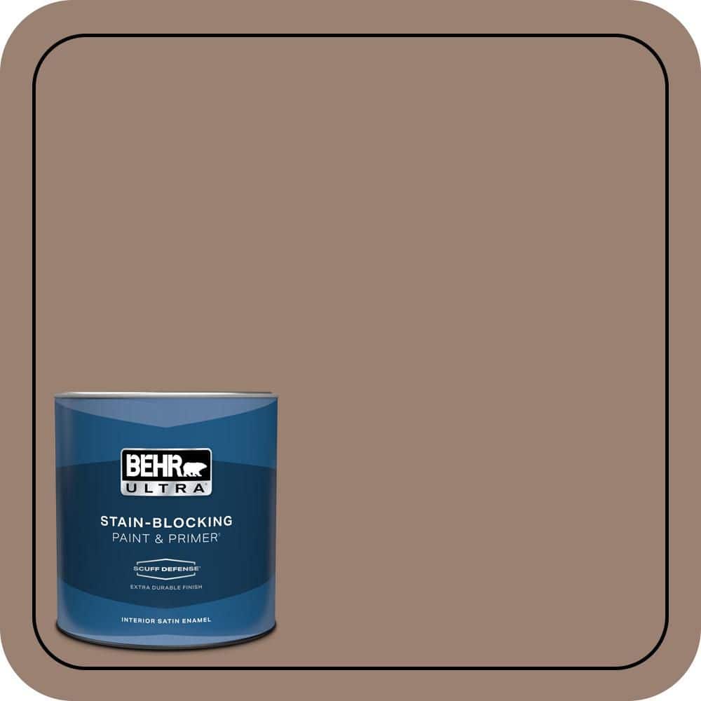 BEHR ULTRA 1 qt. #N190-5 Frontier Brown Extra Durable Satin Enamel ...