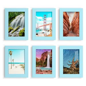 Wexford Home Modern 4 in. x 6 in. Light Blue Picture Frame (Set of 4 ...