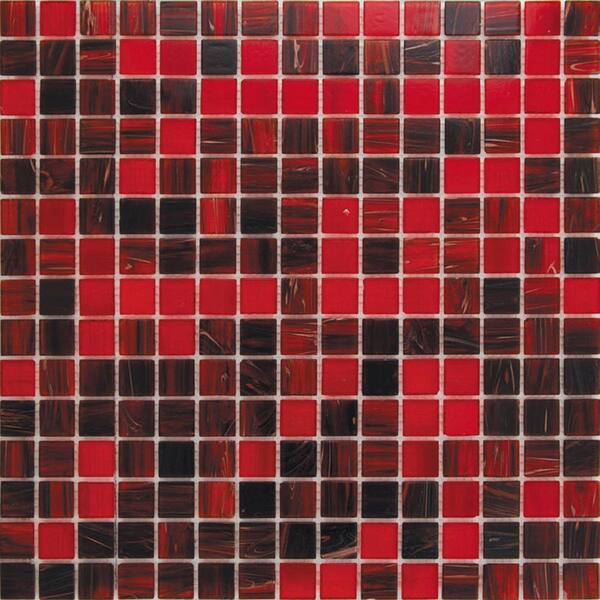 Apollo Tile Mingles 4" x 6" Glossy Berry Red Glass Mosaic Uniform ...