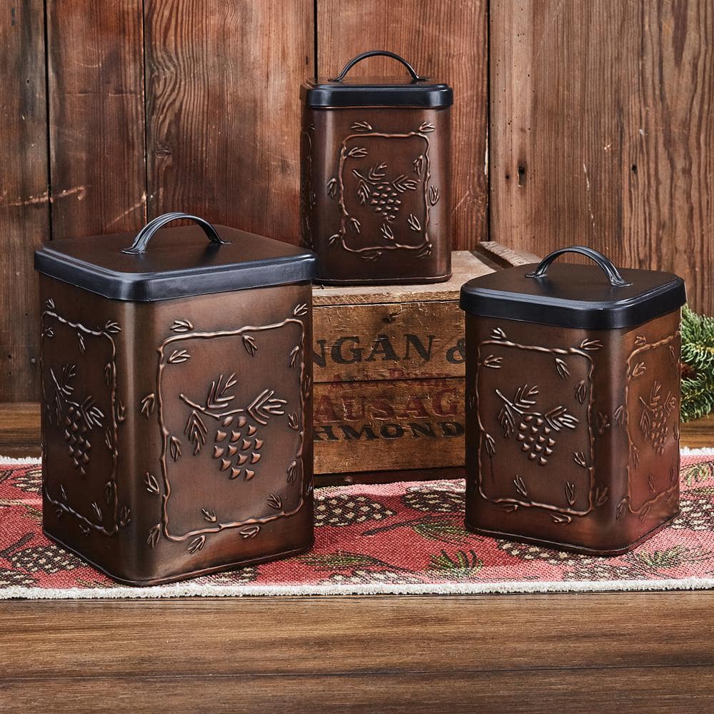Park Designs Valley Pine Metal Canisters Set 8599-932 - The Home Depot