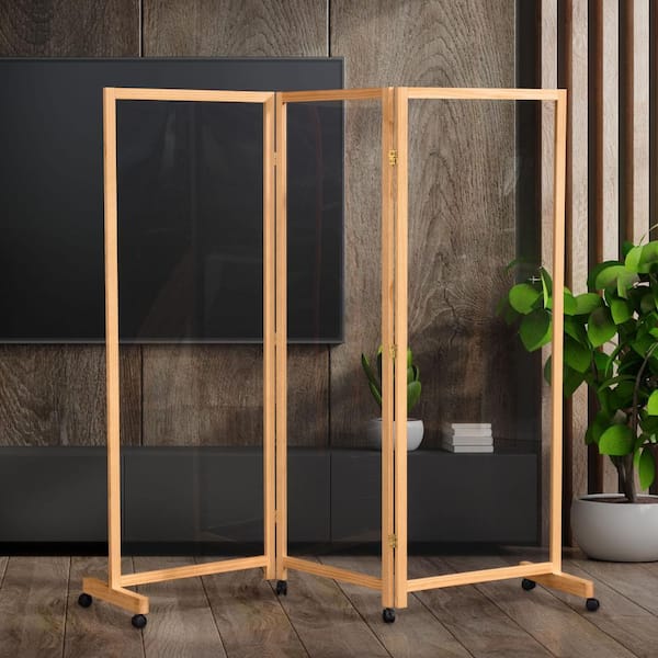 RED LANTERN 5.75 ft Tall Clear Plastic Partition on Wheels Natural SH ...