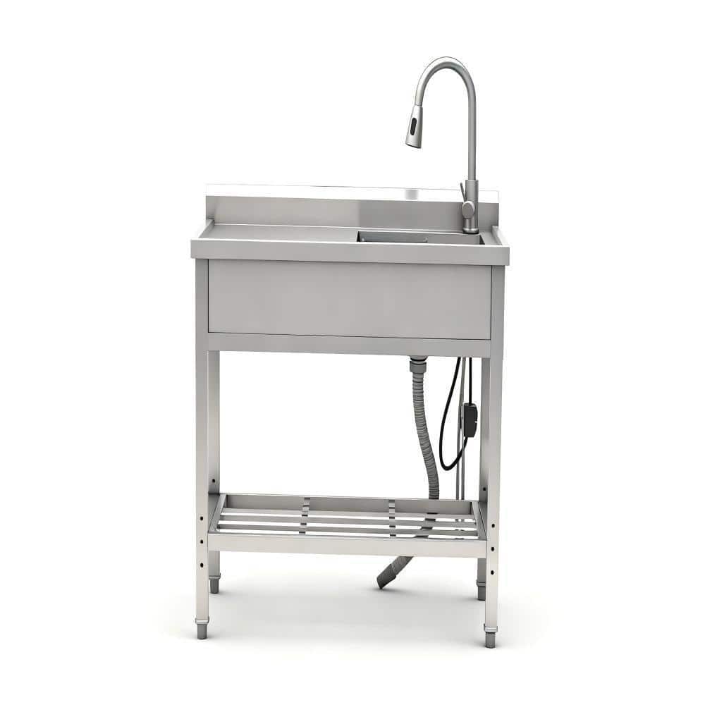 PRIMEPLUS 39 x 20 x 35 in. Stainless Steel Single Compartment Kitchen ...
