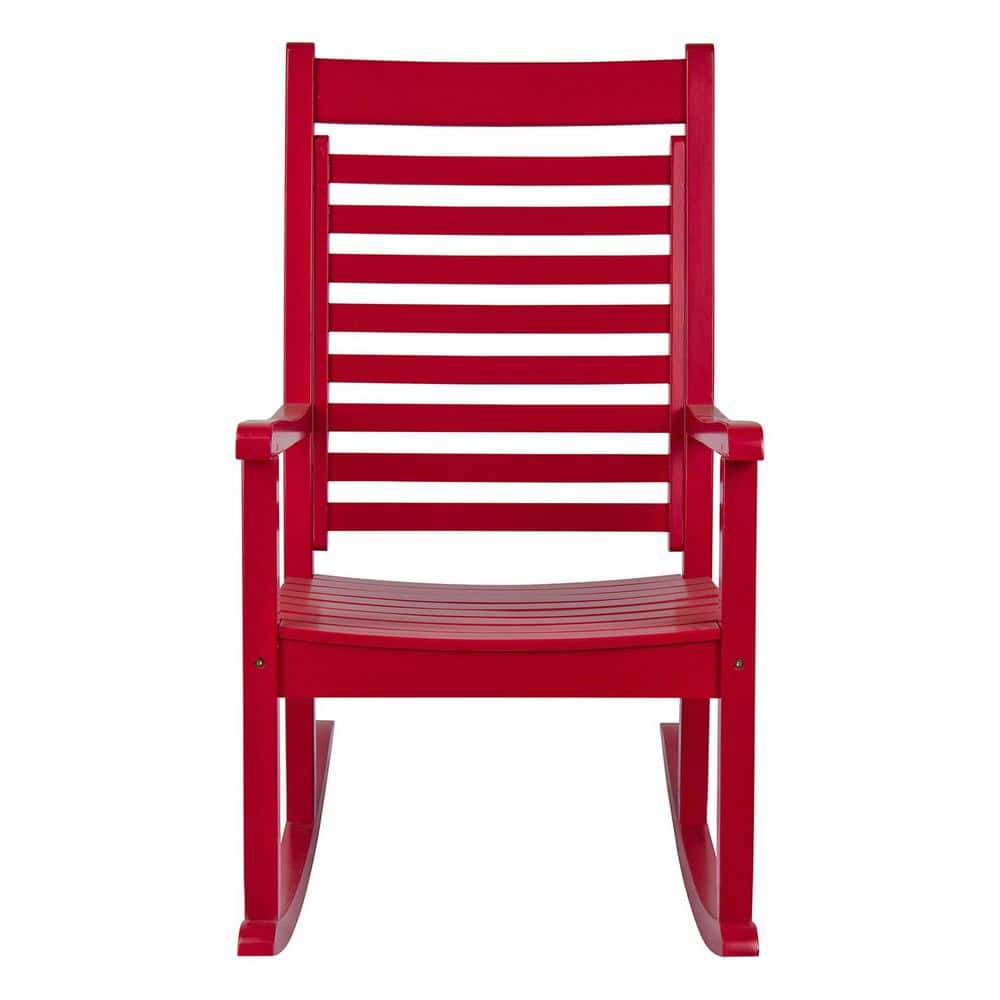 Shine Company 44.25 in H Chili Pepper Hardwood Modern Wide Seat Rocking ...