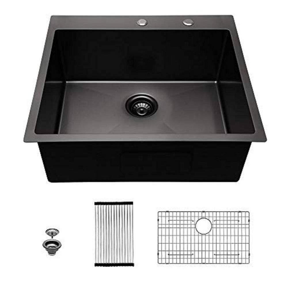 cadeninc 16 Gauge Stainless Steel 28 in. x 22 in. Singe Bowl Drop-In ...