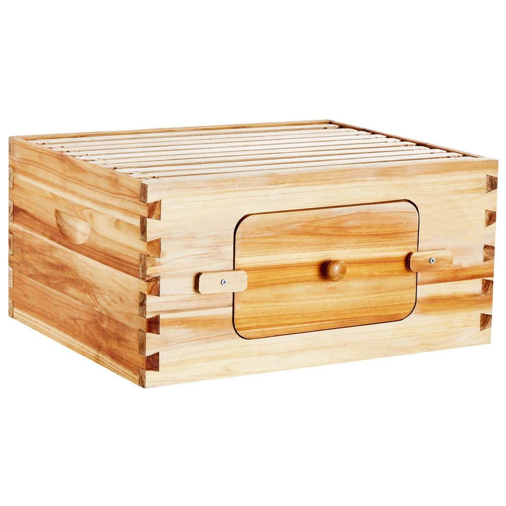 SKYSHALO 100% Beeswax Coated Natural Cedar Wood, Bee Hive Deep Box ...