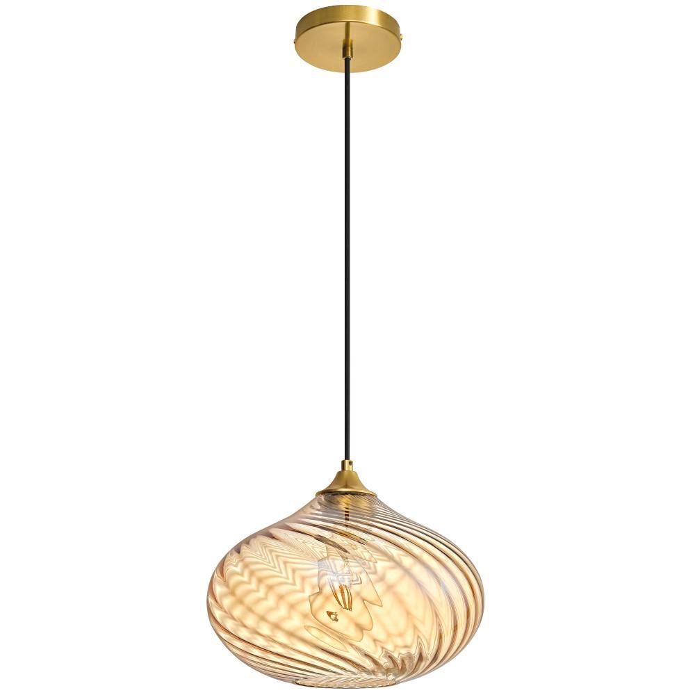Deyidn Modern 11.02 in.1-Light Pendant Light with a Water Ripple Shape ...
