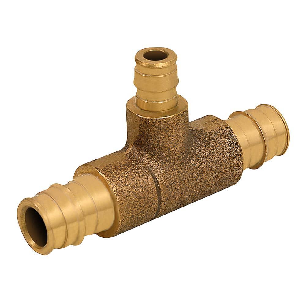PLUMBFLEX 3/4 in. x 1/2 in. Pex A Expansion Pex Monoflow Tee, Lead Free Brass For Use in Pex A ...