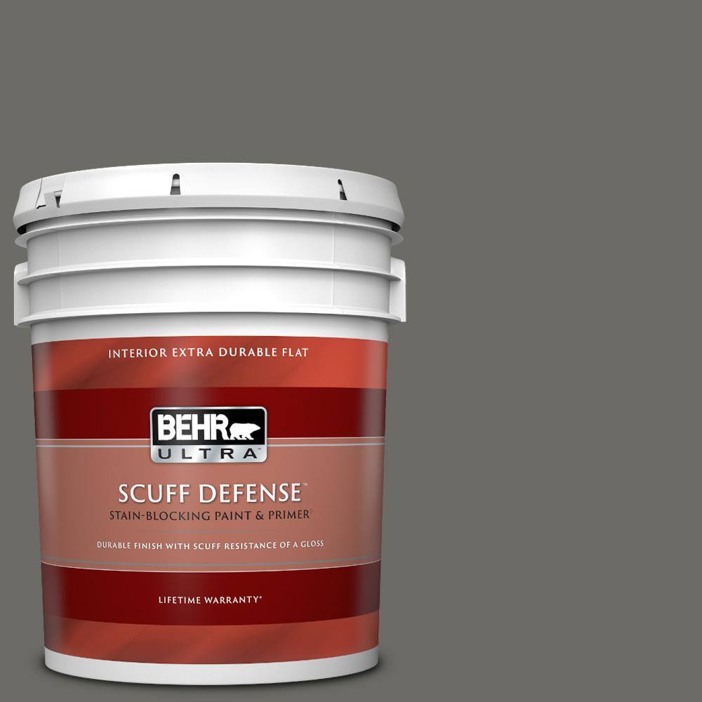 BEHR ULTRA 5 gal. #PPU18-18 Mined Coal Extra Durable Flat Interior ...