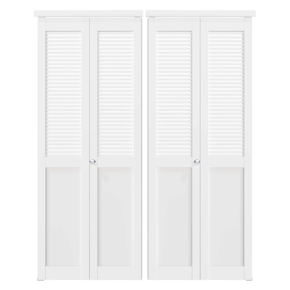 TENONER 72 in. x 80 in. Solid Core, MDF Composite, White, PVC Covering ...