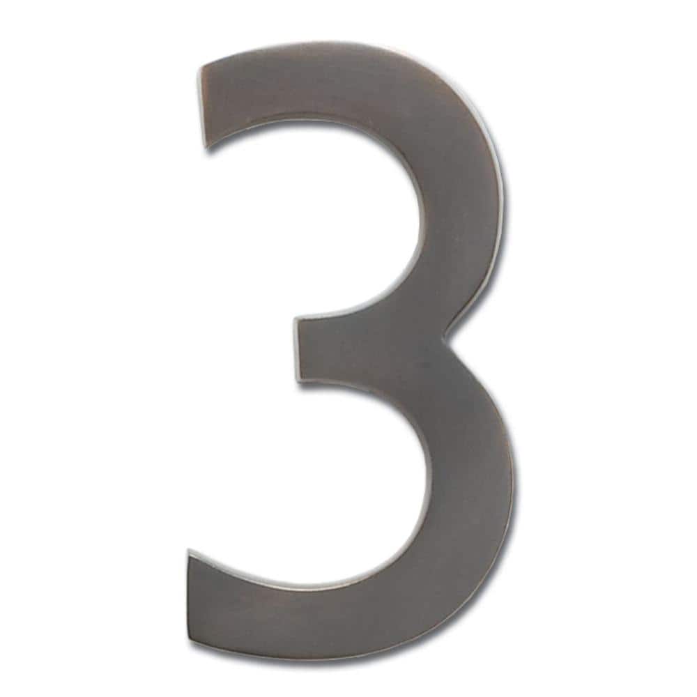 Architectural Mailboxes 5 in. Dark Aged Copper Floating House Number 3 ...